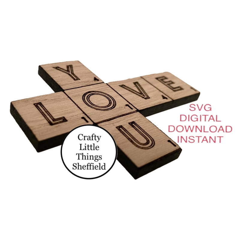 SVG Scrabble Tile Template Cutting File Laser Cut Xtool Glowforge ...