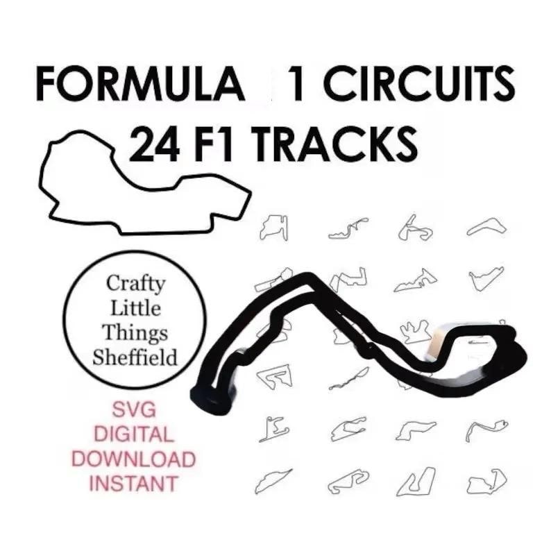 Paquete de circuitos de Fórmula 1 SVG 24 F1 2025, archivo de corte para ...