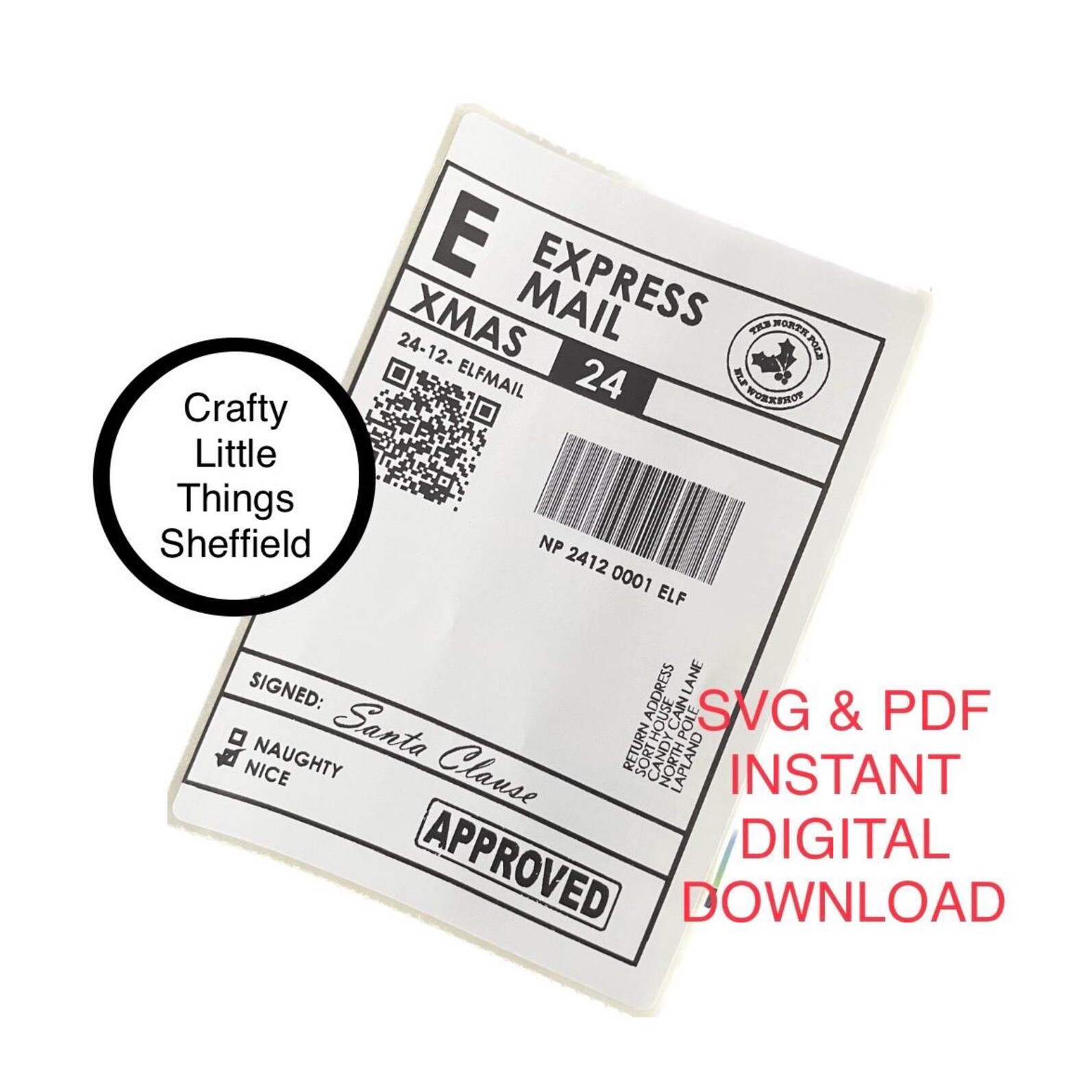 EDITABLE Pdf SVG Custom Elf Shipping Postage Label Template Printable ...