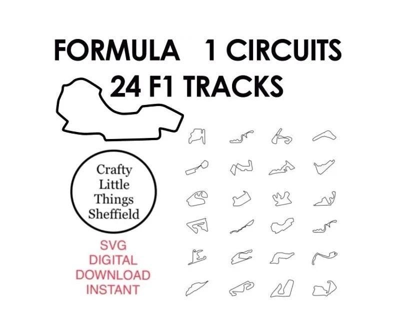 SVG 24 F1 2025 Tracks Formula 1 Circuit Track Bundle Print Cut File ...