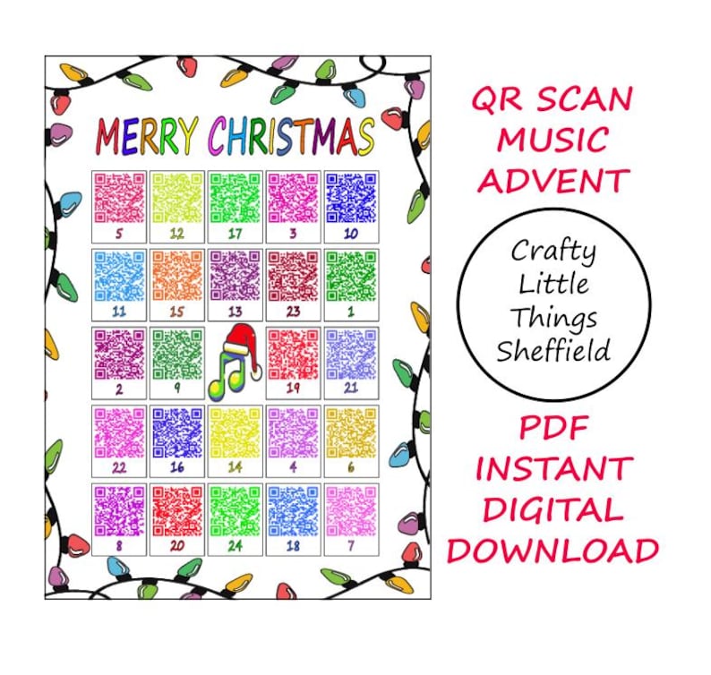 Instant Download Printable QR Code Christmas Countdown Playlist Modern ...