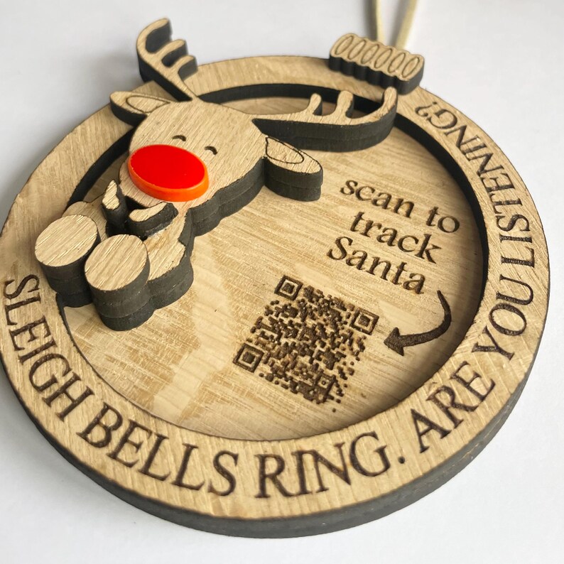 Reindeer Santa Tracker Christmas Ornament SVG File Laser Cut Claus ...