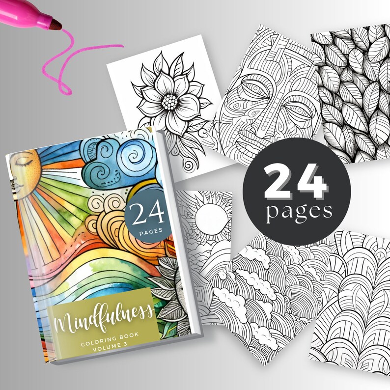 Printable Mindfulness Coloring Book for Procreate | Adult Coloring Book ...