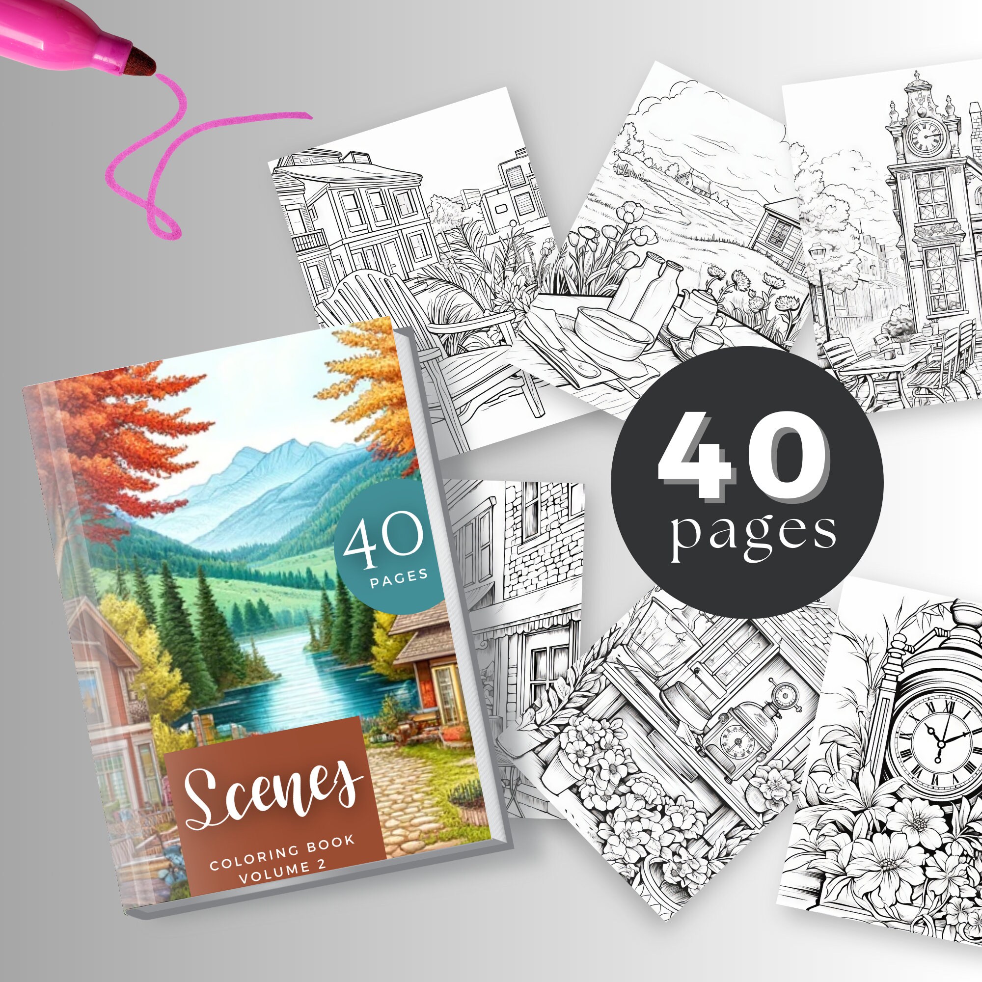 Digital Adult Coloring Book Procreate | Cozy Coloring Books for Adults ...