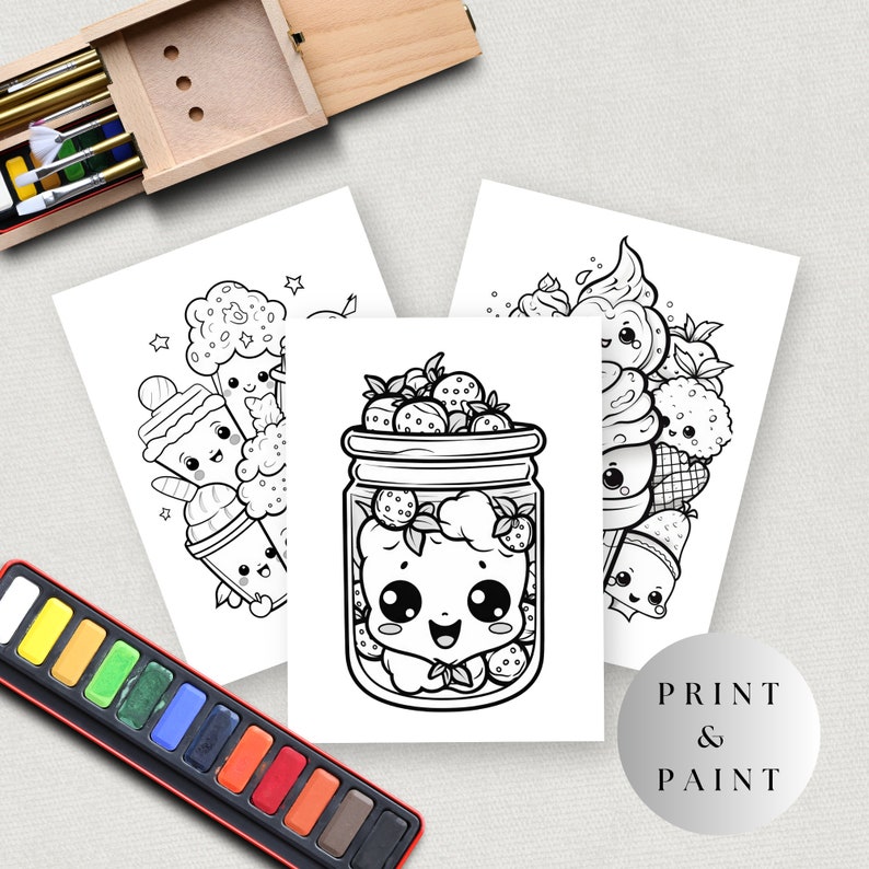Printable Coloring Book | Procreate Coloring Pages for Kids | Kawaii ...