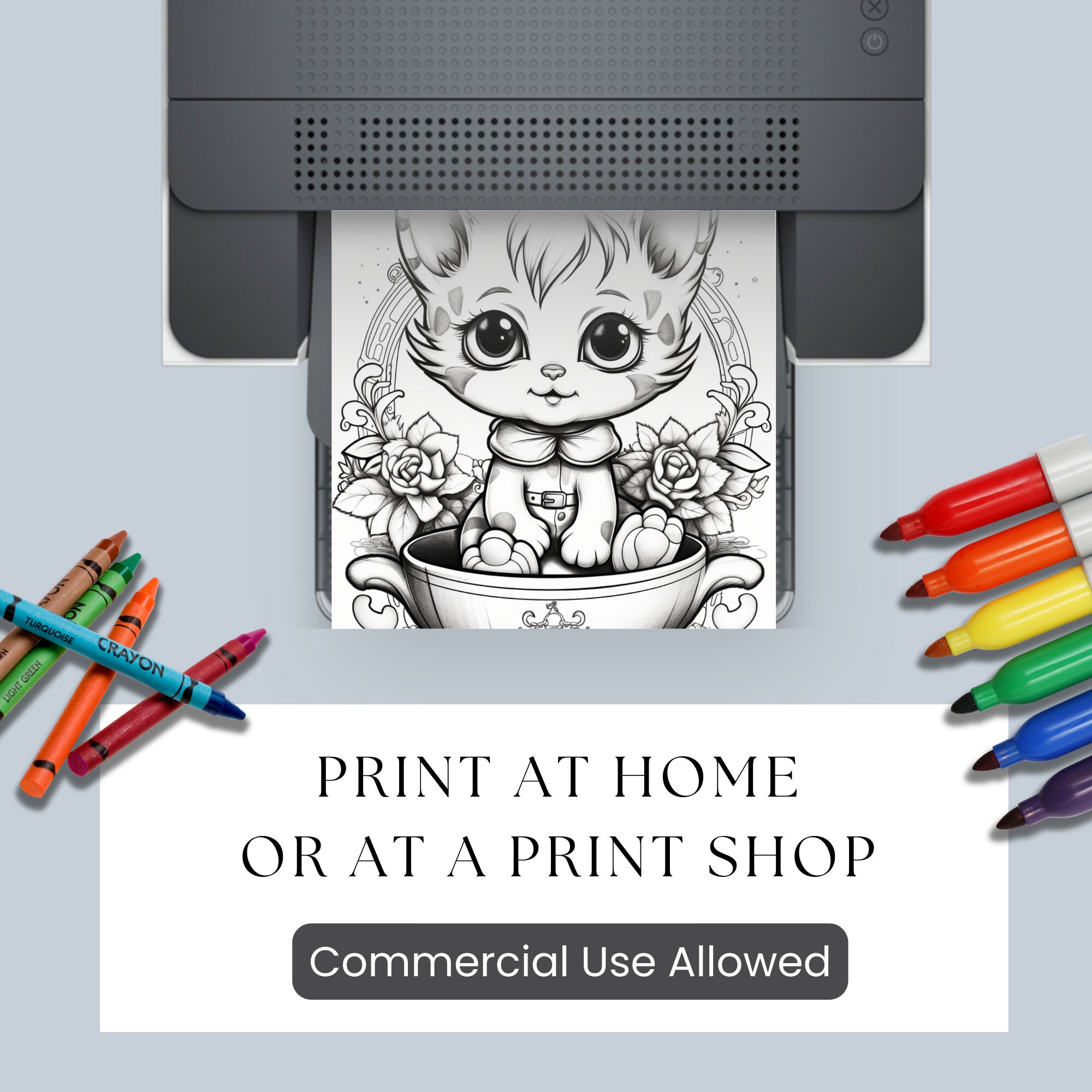 Digital Adult Coloring Book Procreate Cat Coloring Therapy PDF Coloring ...