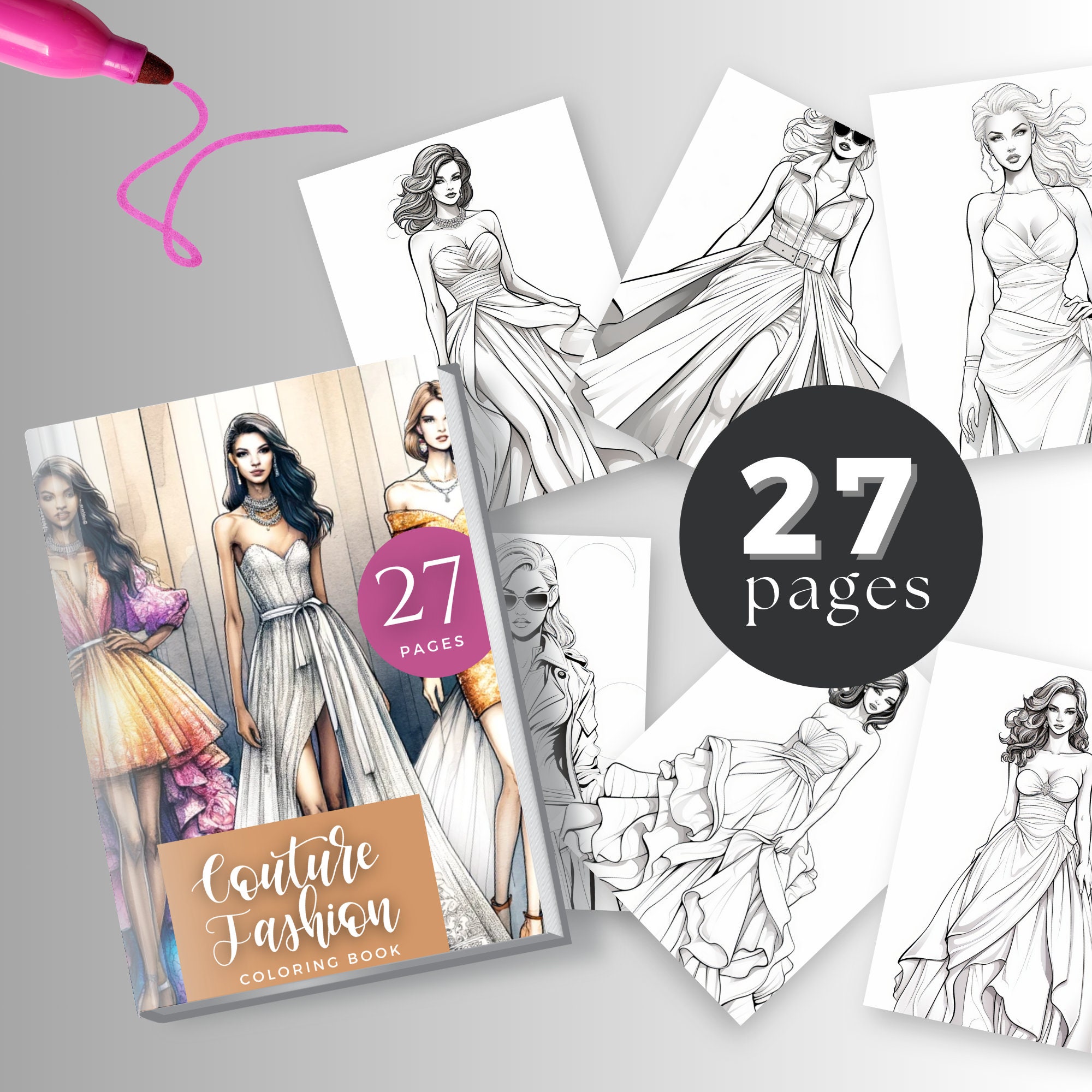 Digital Adult Coloring Book Procreate Fashion Coloring Fashion ...