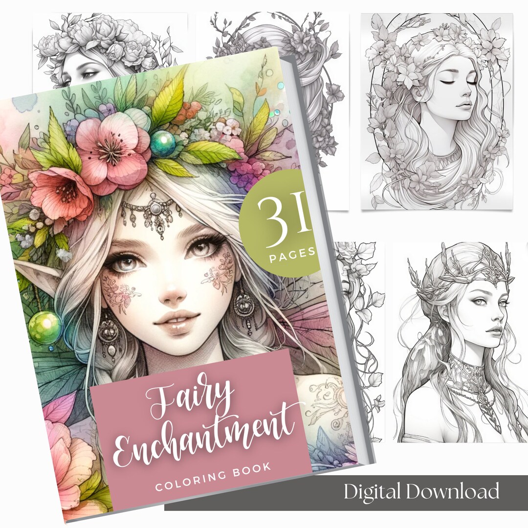 Digital Adult Coloring Book Procreate | Printable Pdf | Coloring Book ...