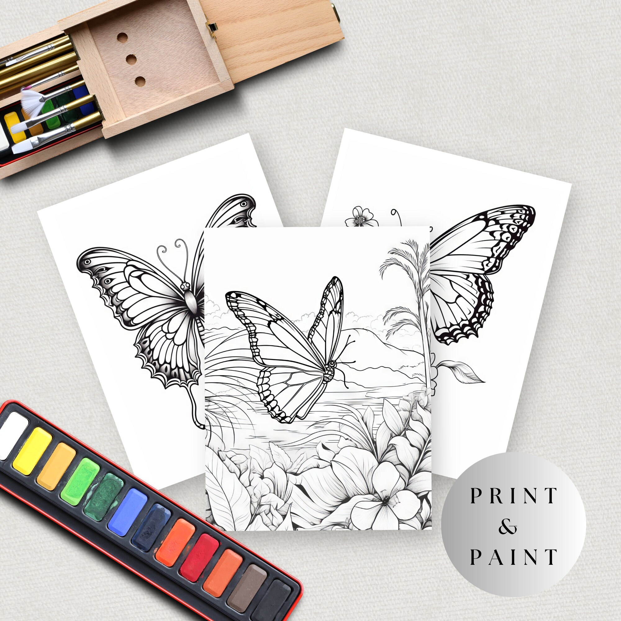 Butterfly Coloring Book | Printable Flower Butterflies Coloring Pages ...