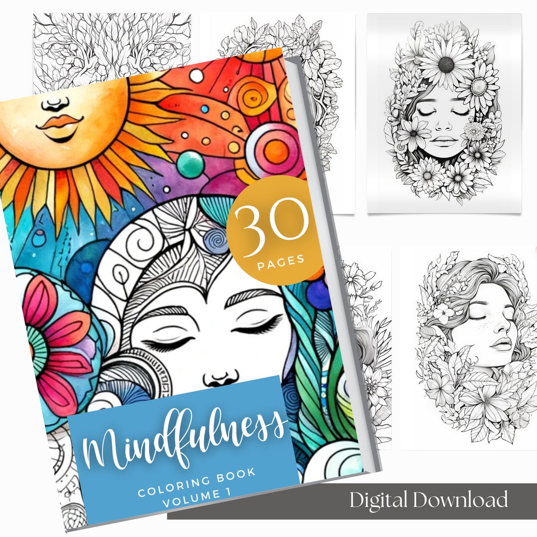 Printable Mindfulness Coloring Book for Procreate Adult Coloring Book ...