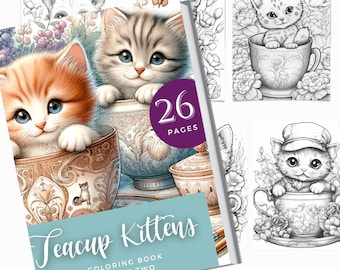 Digital Adult Coloring Book Procreate Cat Coloring Therapy PDF Coloring ...