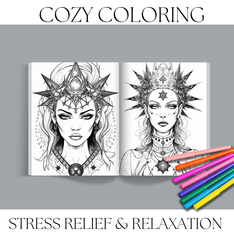 Digital Adult Coloring Book Procreate | Printable Pdf | Coloring Book ...