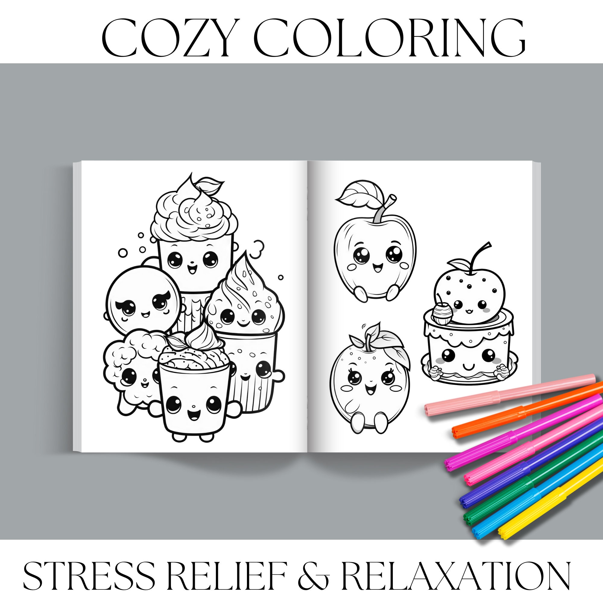Printable Coloring Book | Procreate Coloring Pages for Kids | Kawaii ...