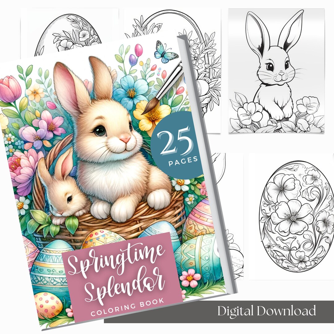 Easter Egg Coloring Book Pages | Easter Bunny Coloring Book | Easter ...