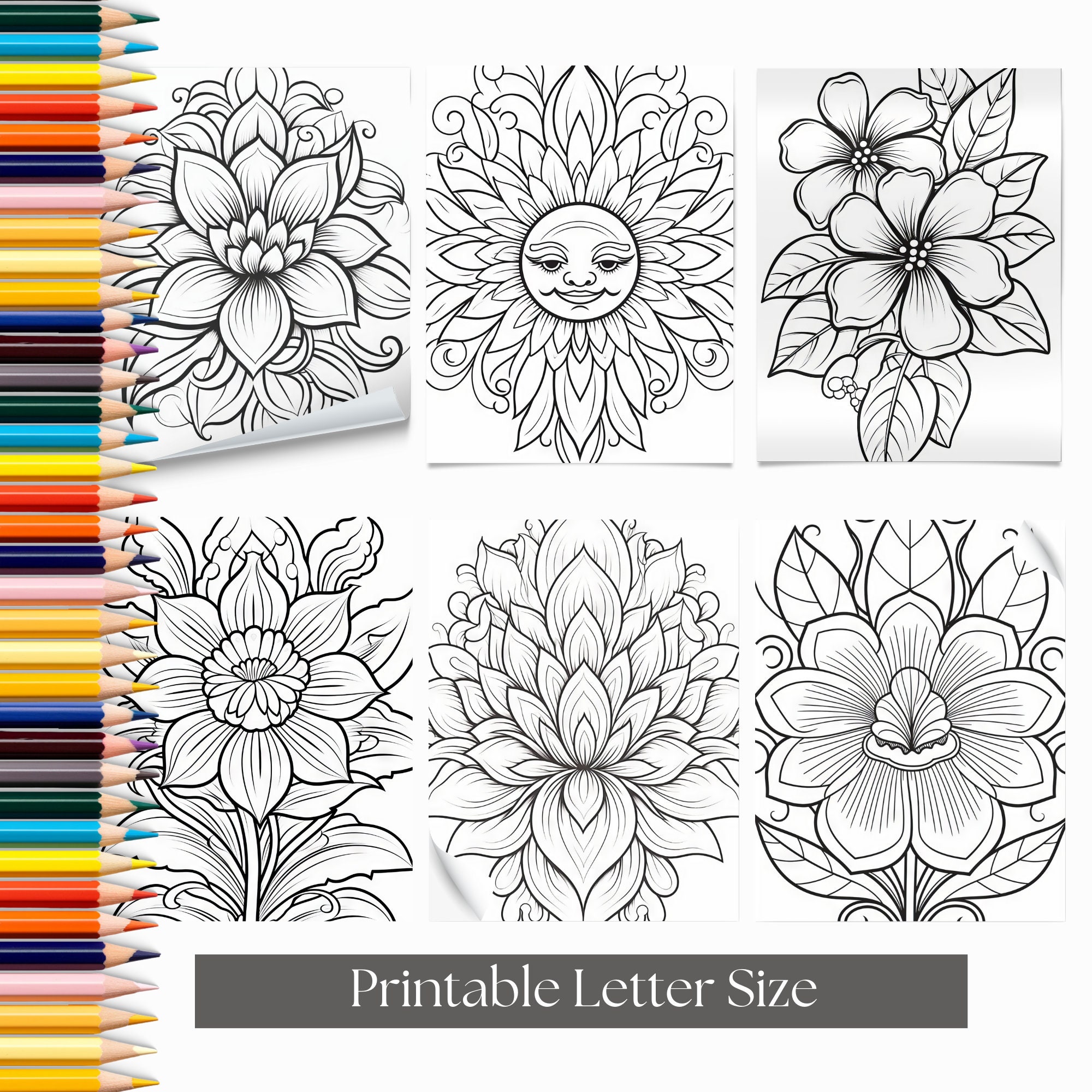 Stress Relief Patterns Printable PDF Coloring Pages Adult Coloring Book ...