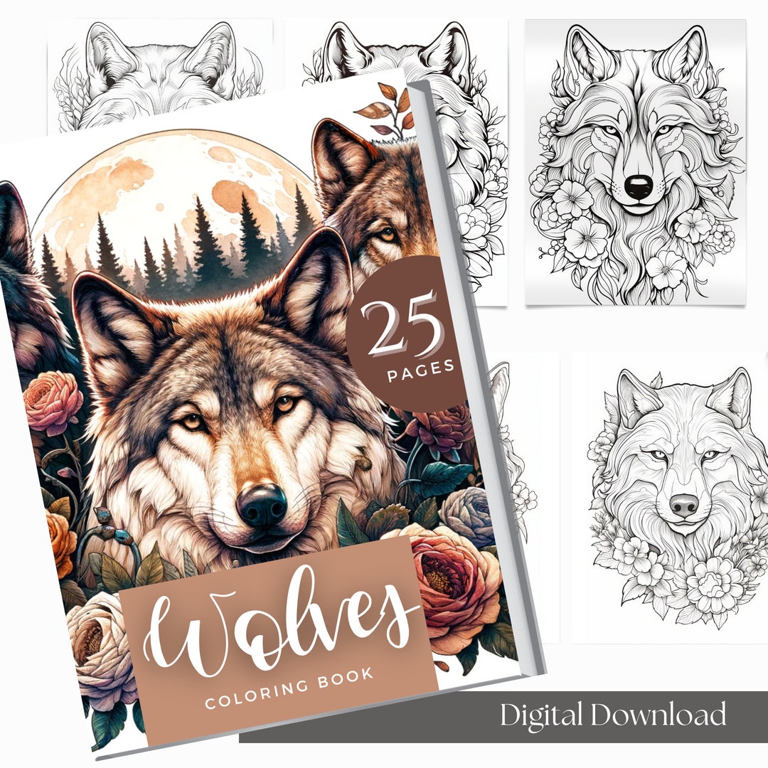 Adult Coloring Books for Procreate | Grayscale Coloring Page | Woodland ...