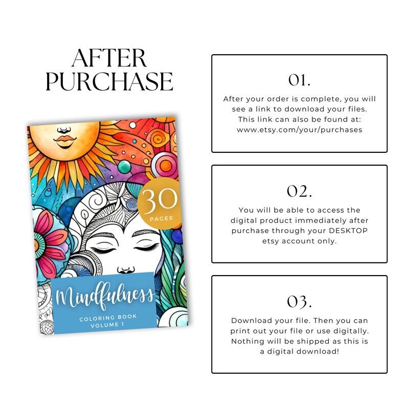 Printable Mindfulness Coloring Book for Procreate | Adult Coloring Book ...