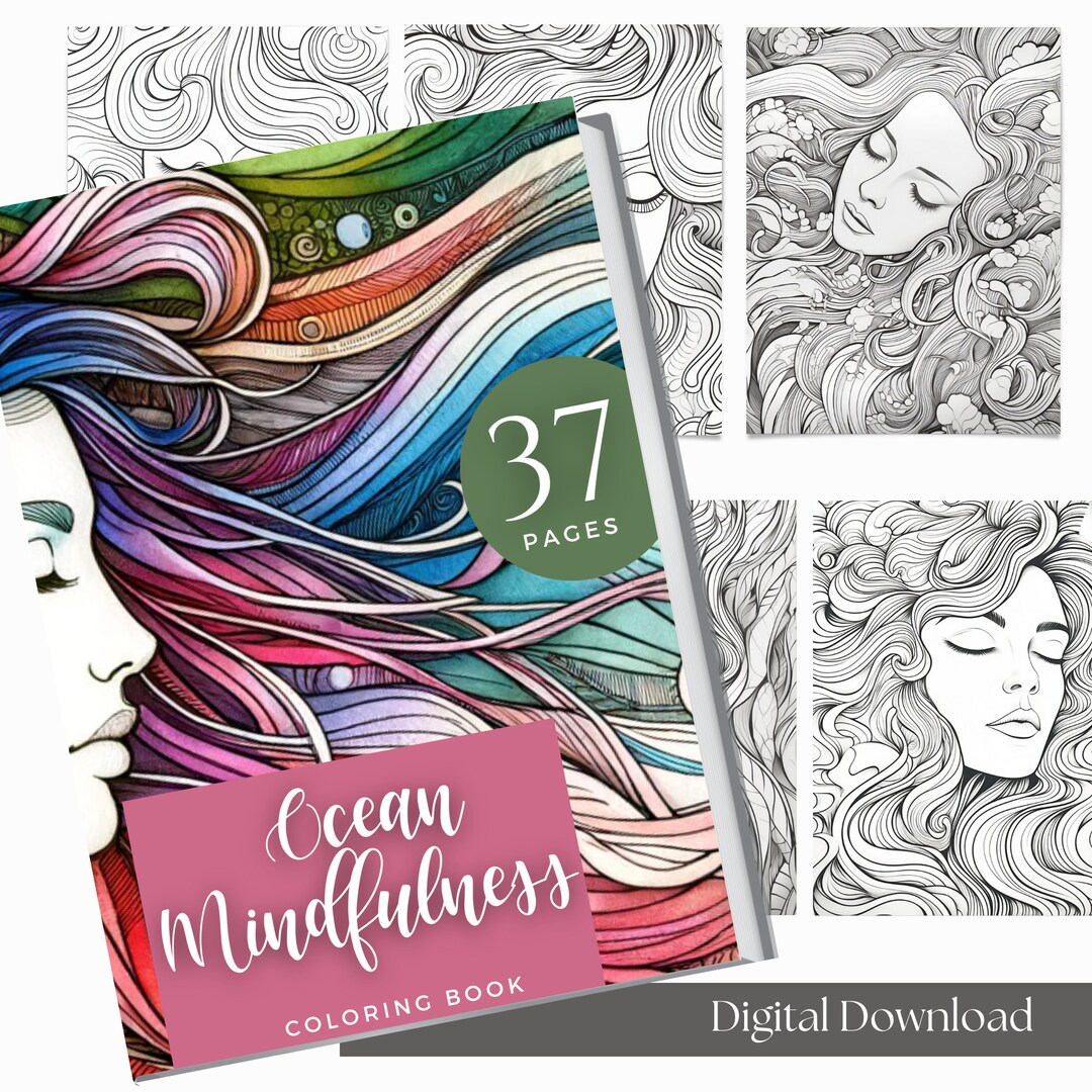 Printable Mindfulness Coloring Book for Procreate | Adult Coloring Book ...
