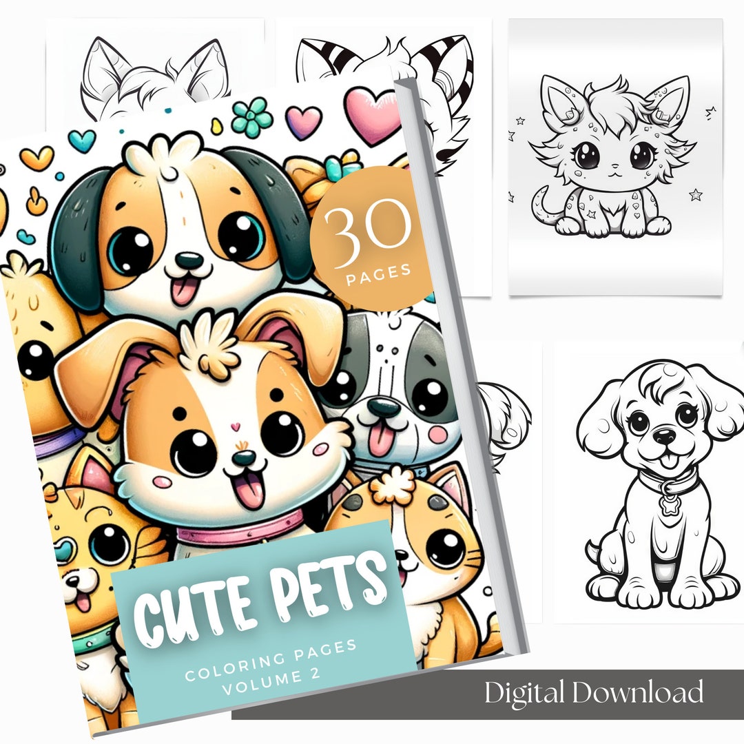 Animal Coloring Book | Printable Pdf | Digital Download | Grayscale ...