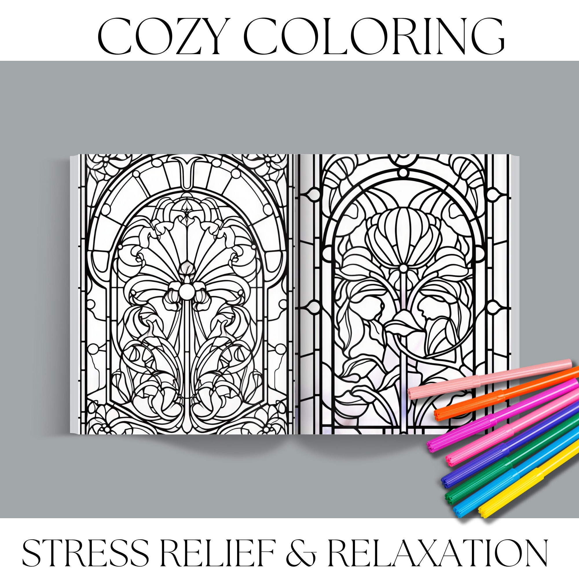 Digital Adult Coloring Book Procreate | Printable Pdf | Coloring Book ...