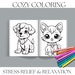 Animal Coloring Book Printable Pdf Digital Download Grayscale Full ...