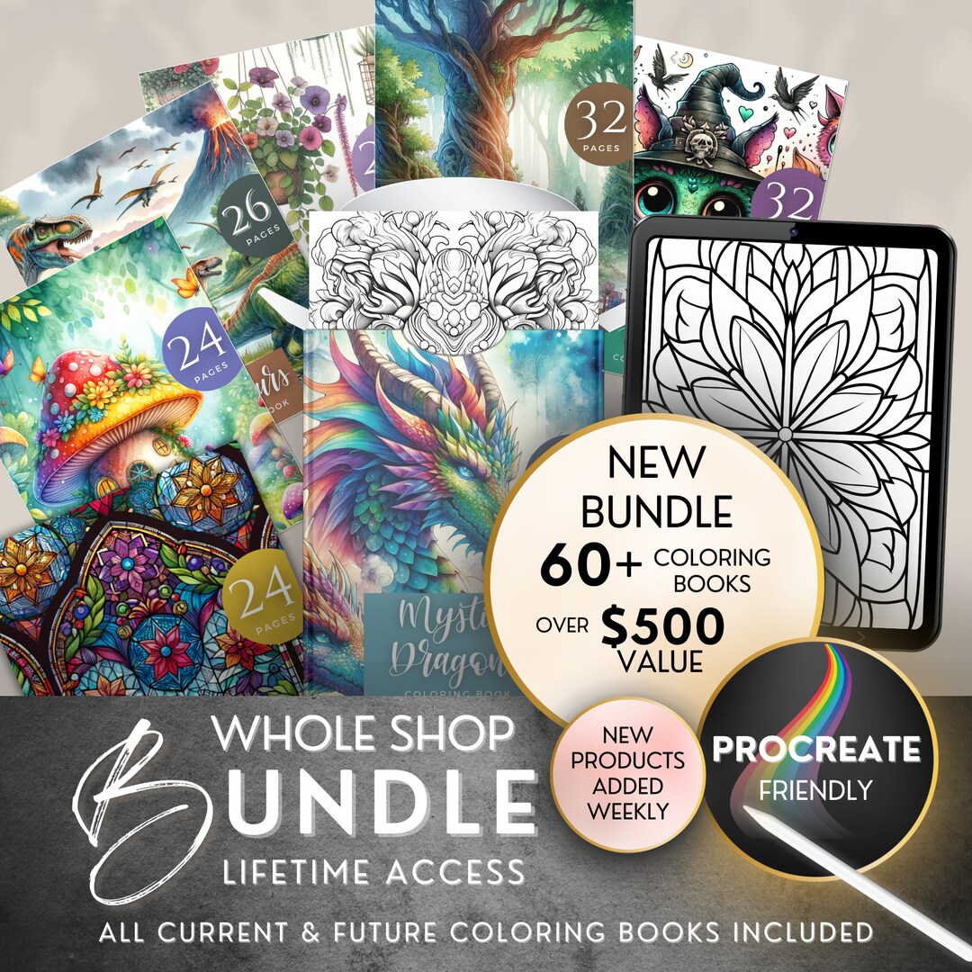 Whole Shop Mega Bundle Coloring Pages and Book | Printable Coloring ...