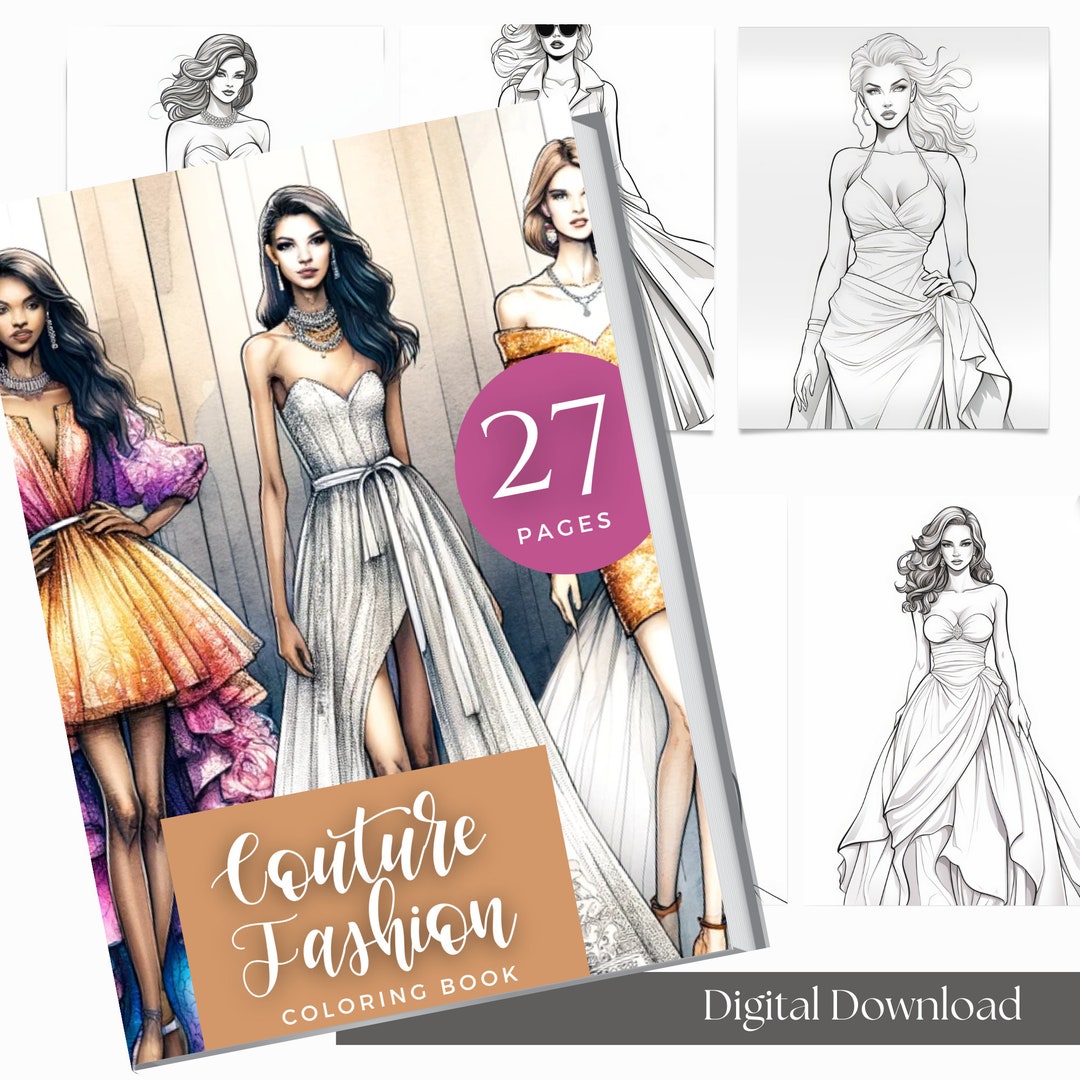 Digital Adult Coloring Book Procreate | Fashion Coloring | Fashion ...