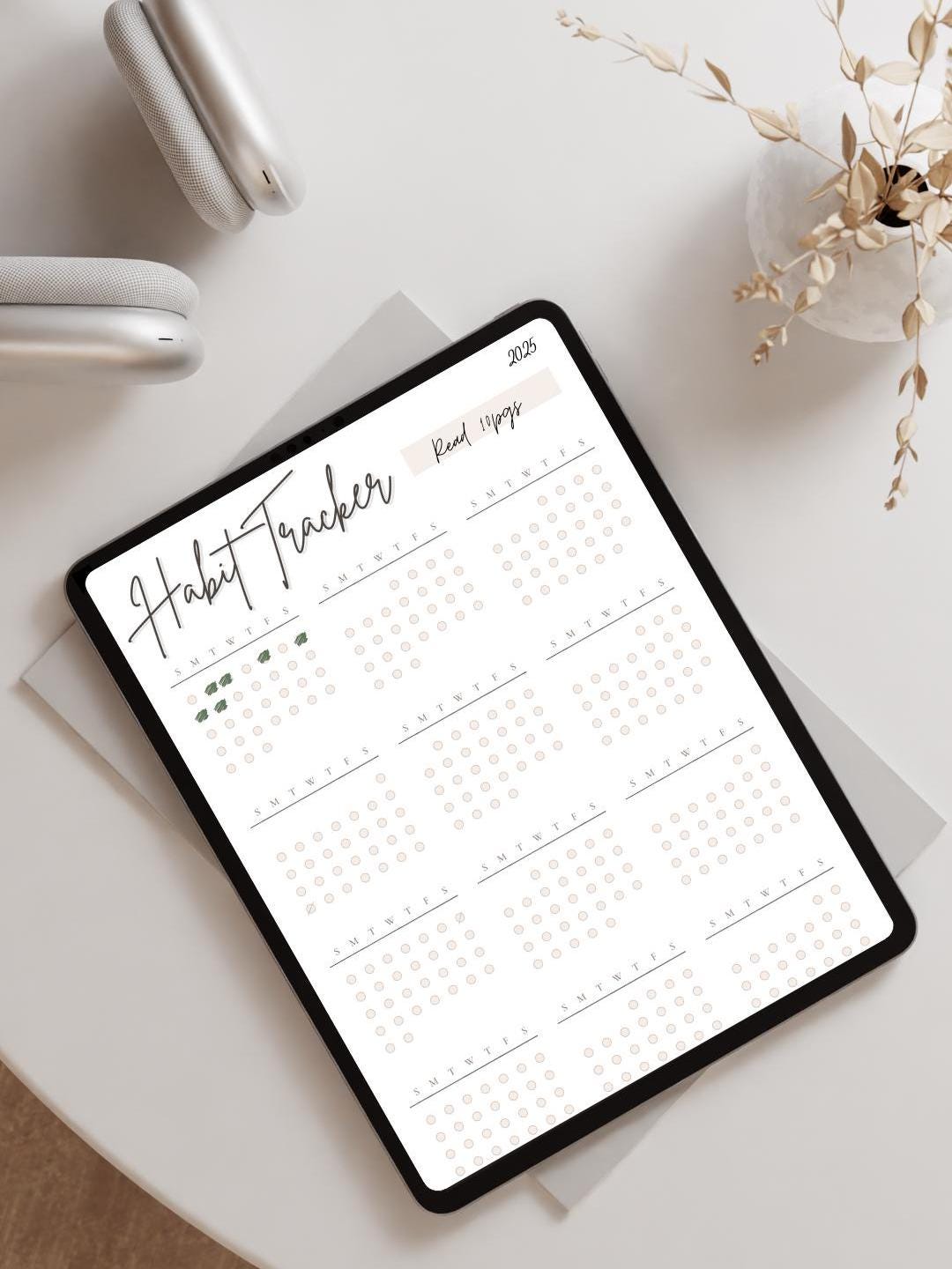 2025 Yearly Goal Tracker Dot Sheet | Daily Habit Planner | Productivity ...