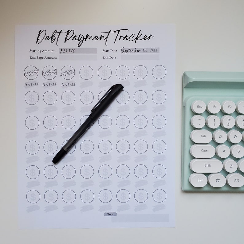 Debt Payment Tracker Template | Daily Habit Planner | Productivity ...
