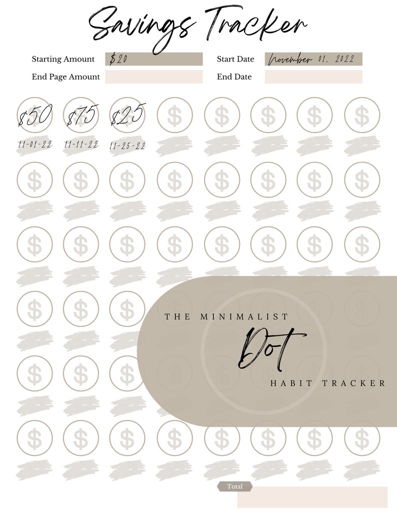 Savings/money Tracker Template | Daily Habit Planner | Productivity ...