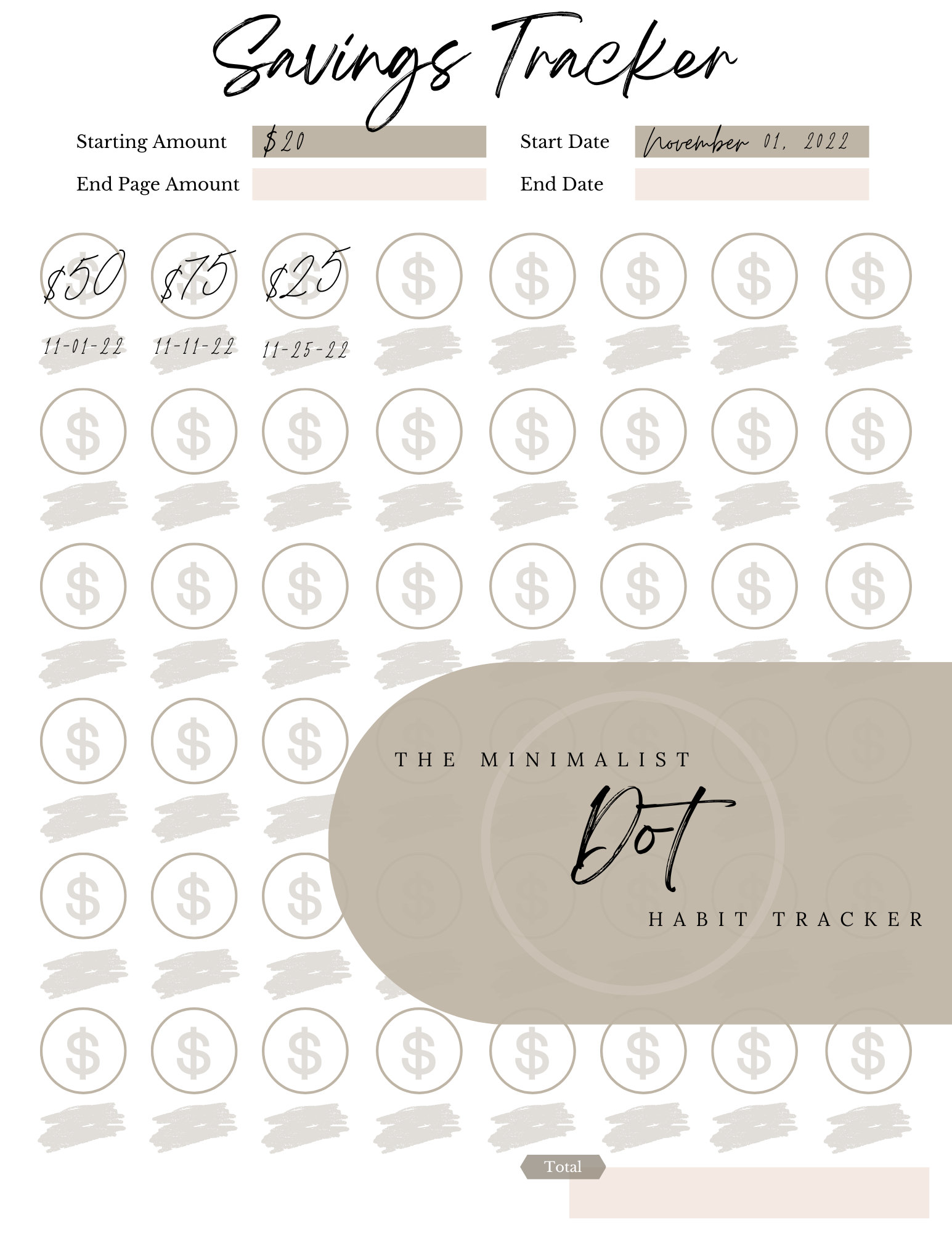 Savings/money Tracker Template | Daily Habit Planner | Productivity ...