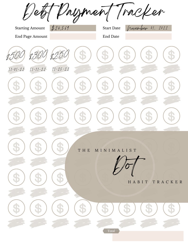 Debt Payment Tracker Template | Daily Habit Planner | Productivity ...