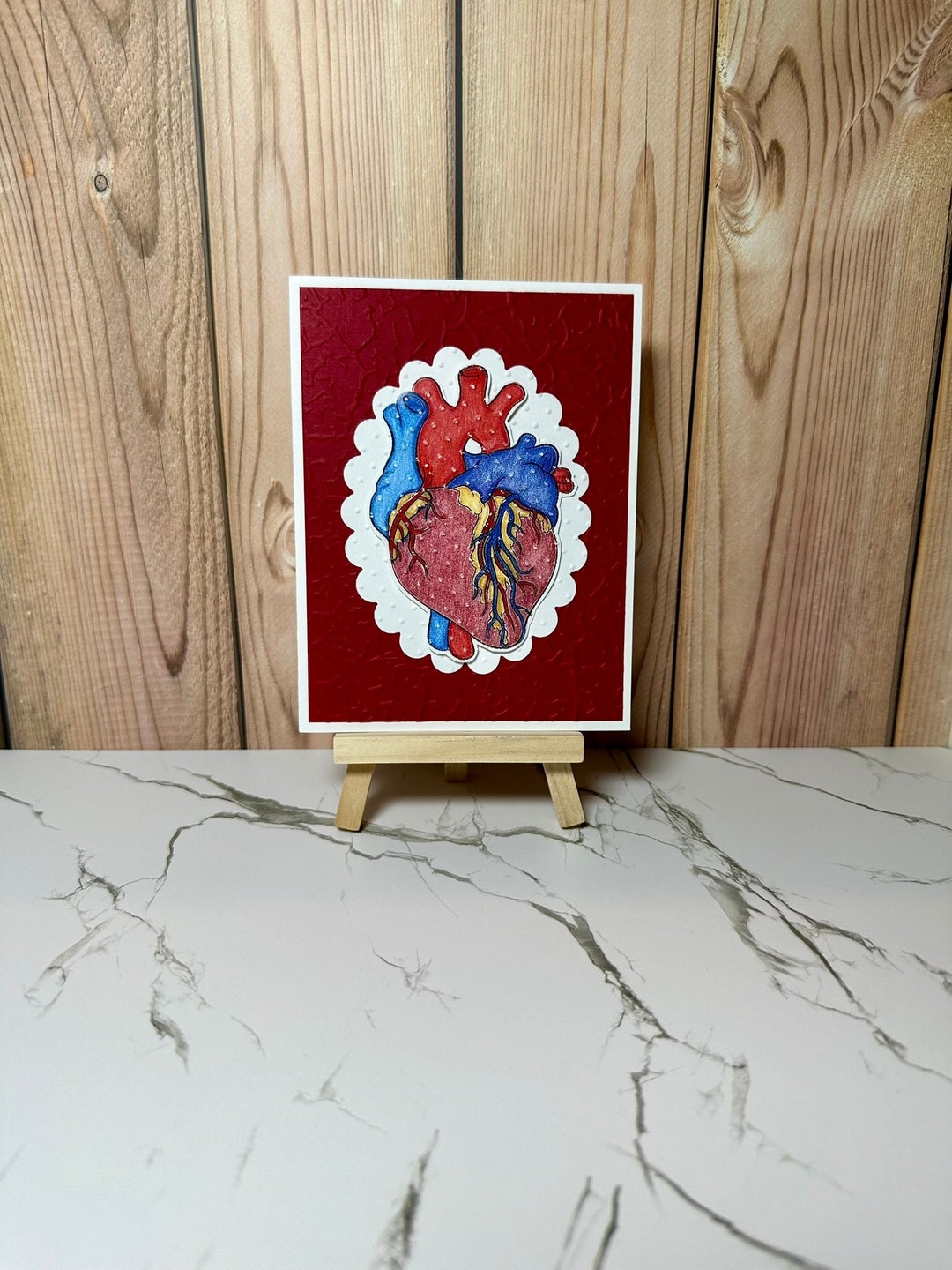 Anatomical Heart Card Handmade Blank Valentines Day Anniversary Gifts ...