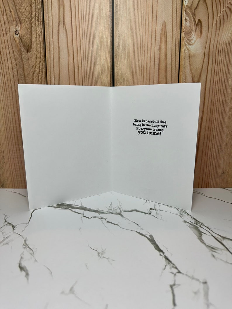 Funny Baseball Get Well Soon Handmade Card – Sports Humor Joke Greeting ...