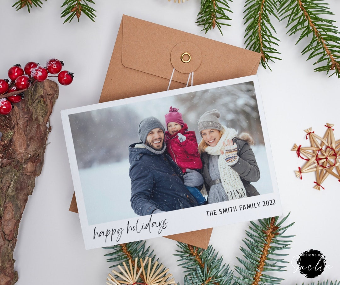 Postcard Merry Christmas Card Template Happy Holidays Canva Template ...