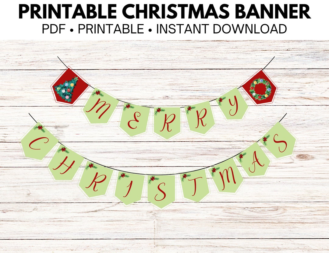Printable Christmas Pennant Banner - Etsy