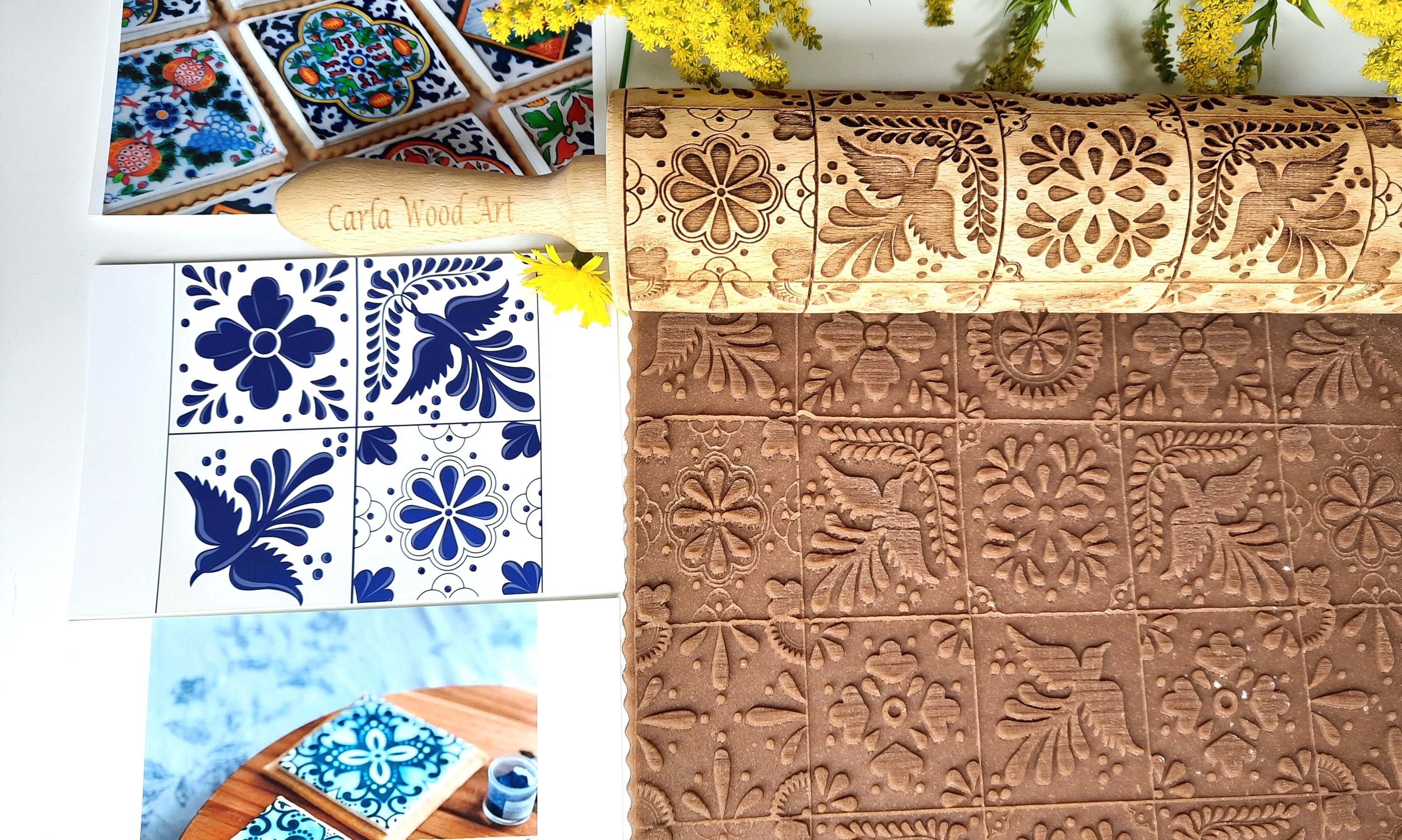 MAGIC LACE Embossing Wooden Rolling Pin Laser Deep Engraved - Etsy