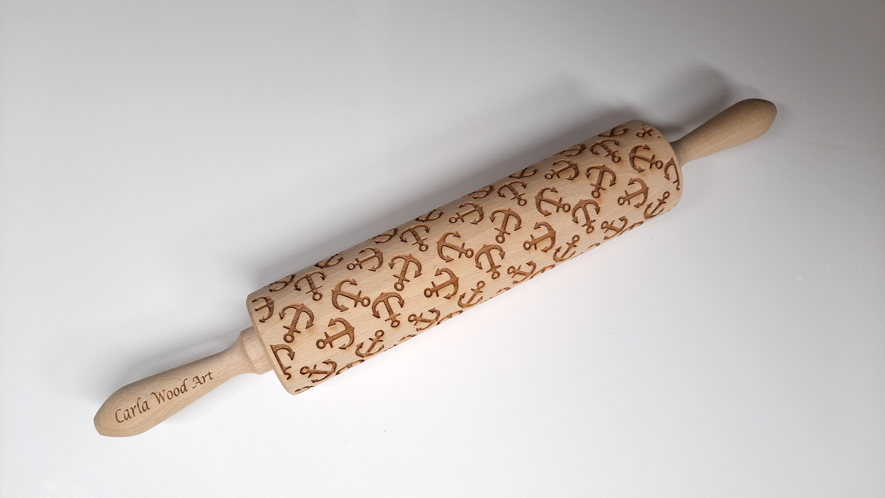 ANCHORS Embossing Wooden Rolling Pin, Laser Deep Engraved HQ - Etsy
