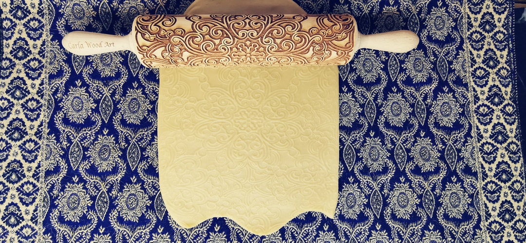 NICE CARPET ; Embossing Wooden Rolling Pin, Laser Deep Engraved HQ - Etsy
