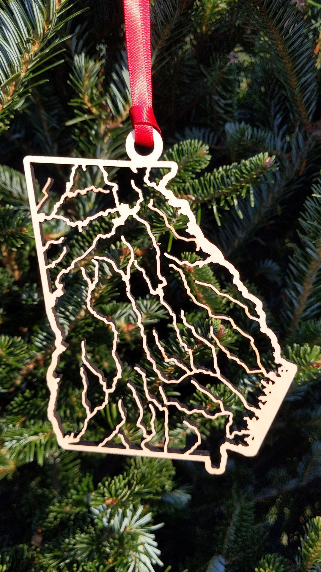 Wooden Georgia River System Ornament - Etsy
