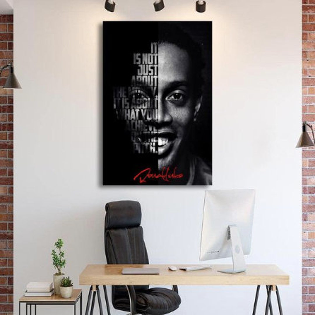 Ronaldinho Soccer Star Poster Decorative Painting Canvas Wall Art ...