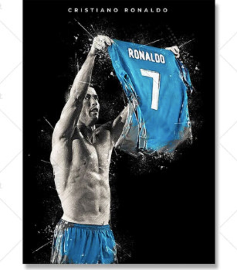 Cristiano Ronaldo Football Posters, Soccer Wall Art, Sports Canvas ...
