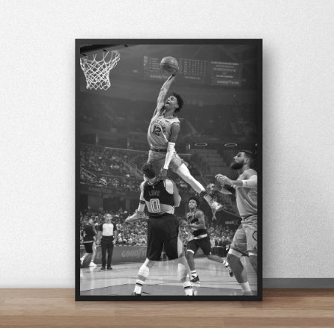 Ja Morant Dunk Poster, Sports Framable Canvas Print, Grizzlies ...