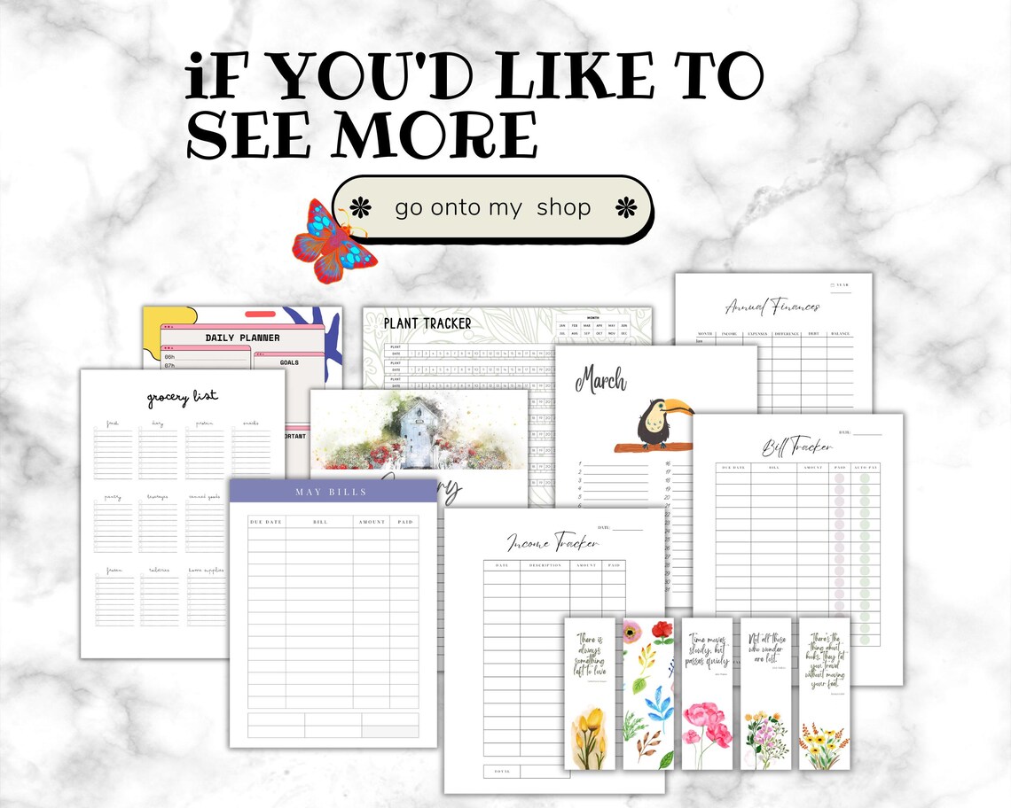 Monthly Bill Tracker, 12 Sheet | Digital Product - Etsy