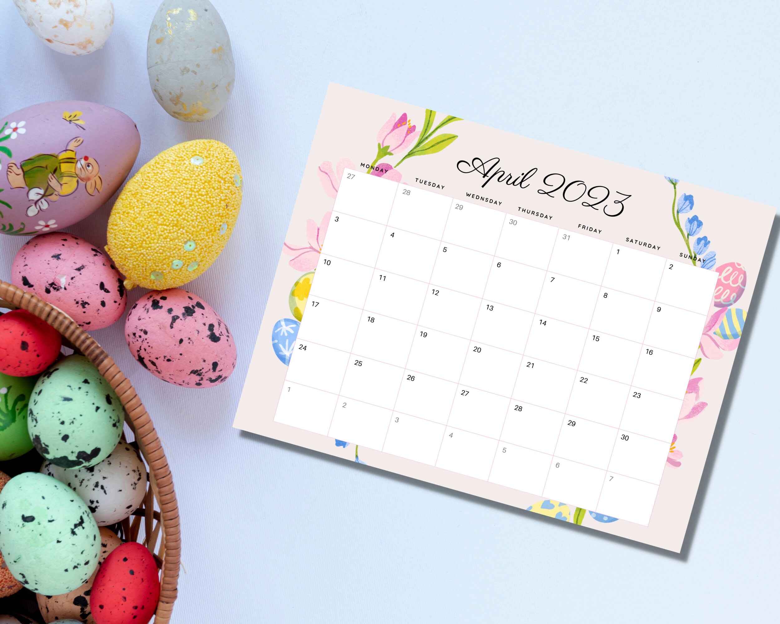 April Calendar 2023 Fillable and Printable Calendar Sizes - Etsy