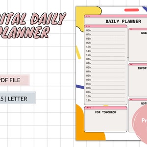 Printable and Fillable Daily Planner | Instant Download - Etsy