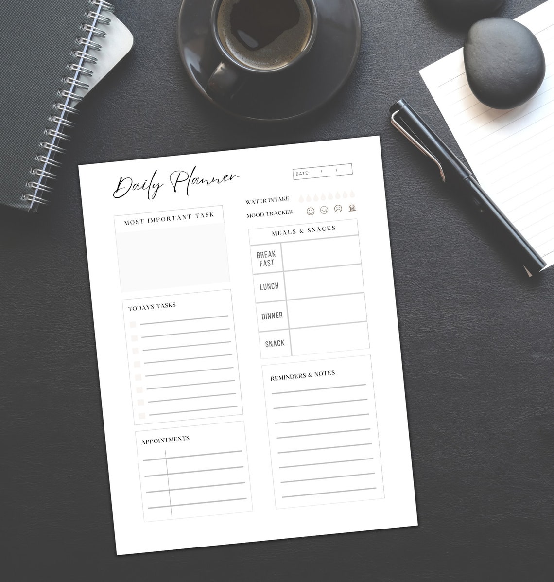 Printable & Fillable Daily Planner Instant Download - Etsy