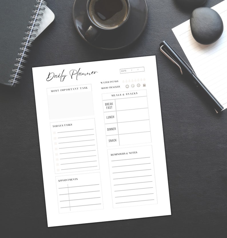 Printable & Fillable Daily Planner Instant Download - Etsy