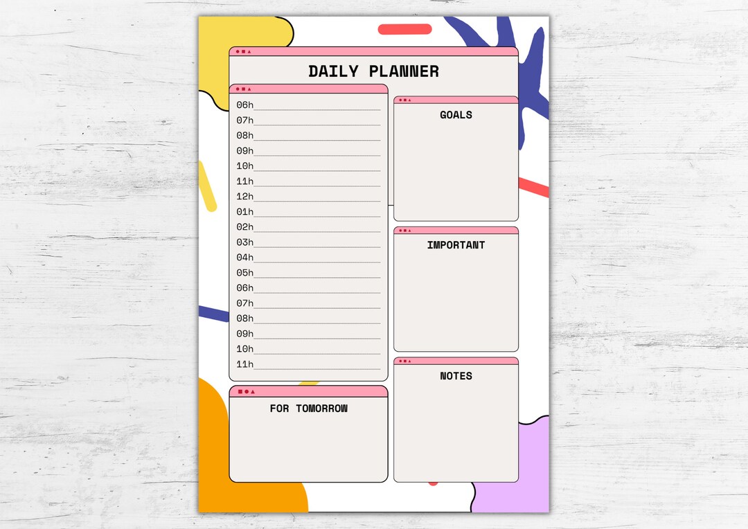 Printable and Fillable Daily Planner | Instant Download - Etsy