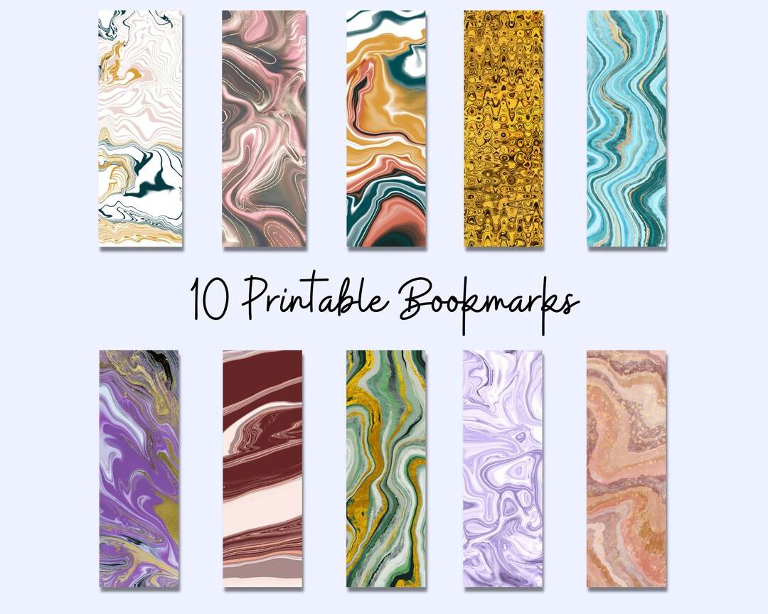 10 Printable Bookmarks | Digital Product - Etsy